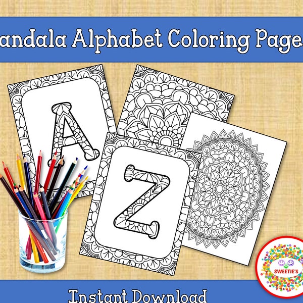 Printable Mandala Alphabet - Etsy