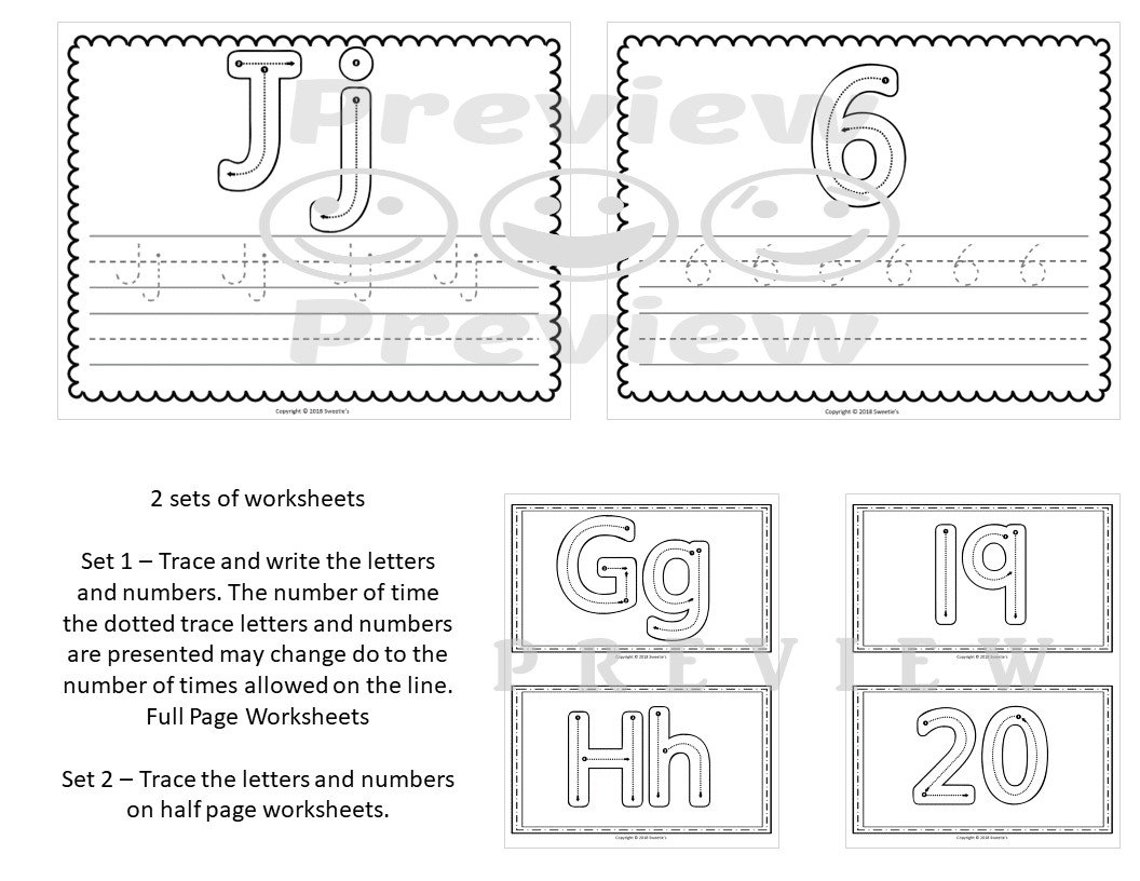Alphabet Practice Worksheets, Number Practice Worksheets, ABC ...
