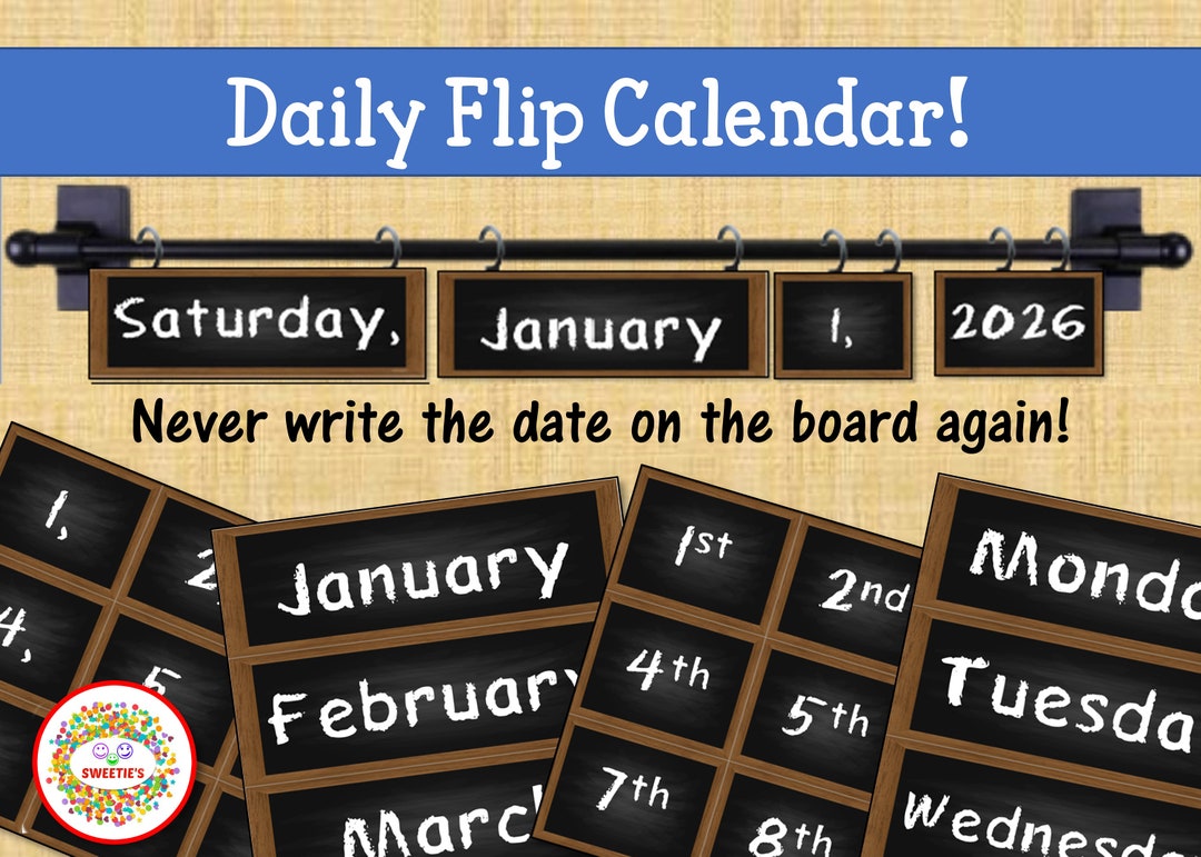 Classroom Calendar | Flip Calendar | Magnetic Curtain Rod Calendar ...