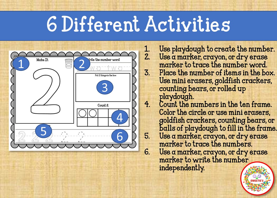 Numbers and Counting 1 to 20 Printable Activity, Preschool Math ...