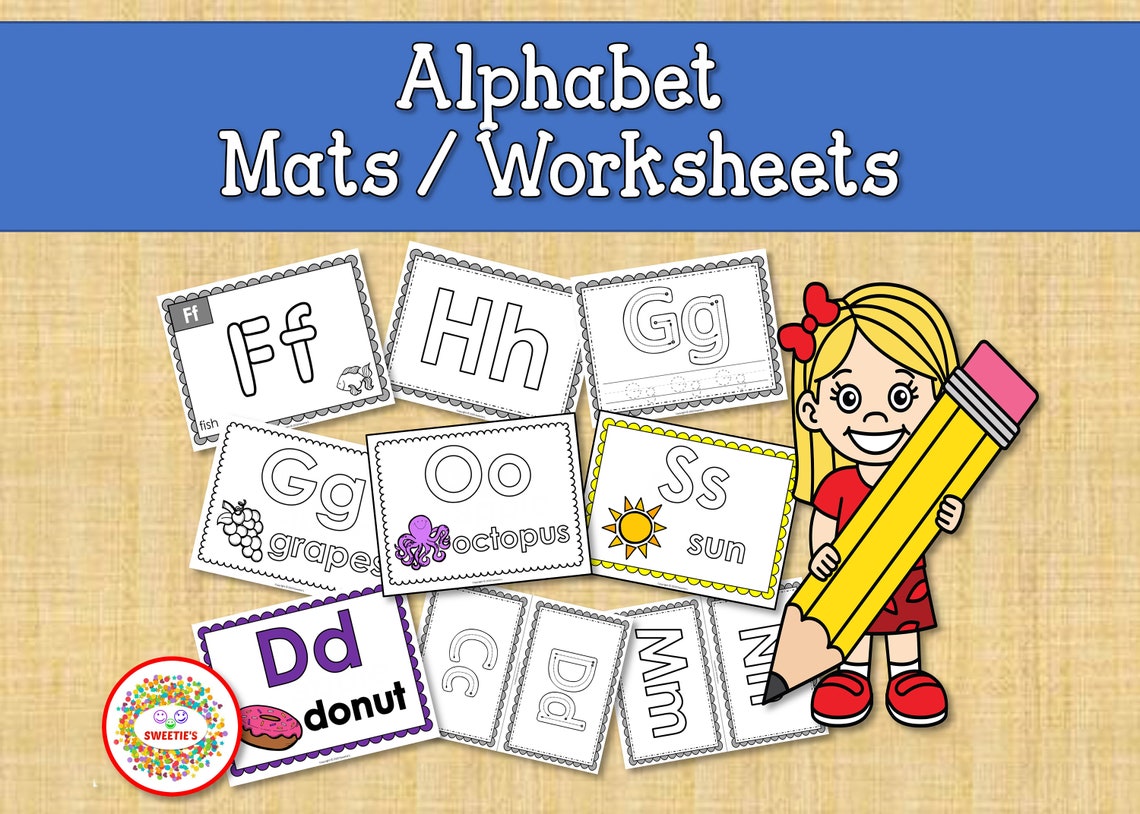 ABC Worksheets Alphabet Worksheetsalphabet Playdough Mat | Etsy