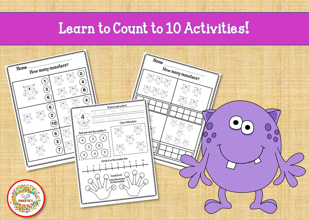 Counting Worksheets, Preschool Number Worksheets, Count to 10 ...