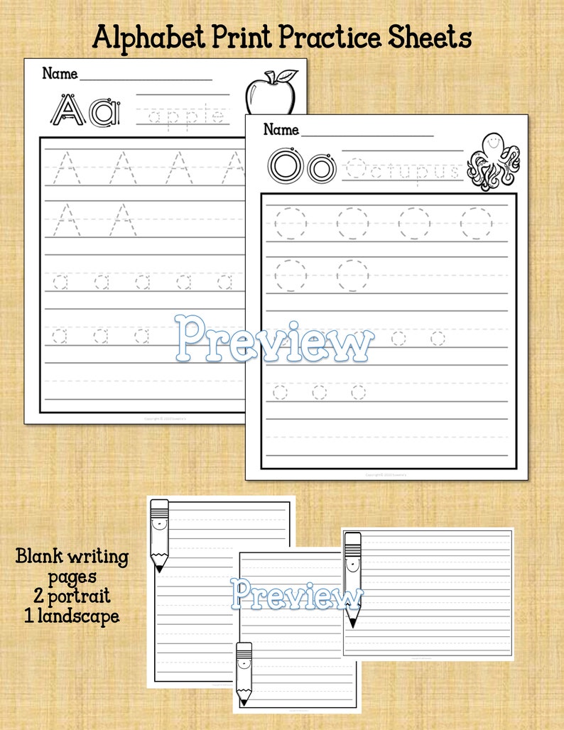 Handwriting Practice Worksheets, Alphabet Tracing Guide, Printing ...