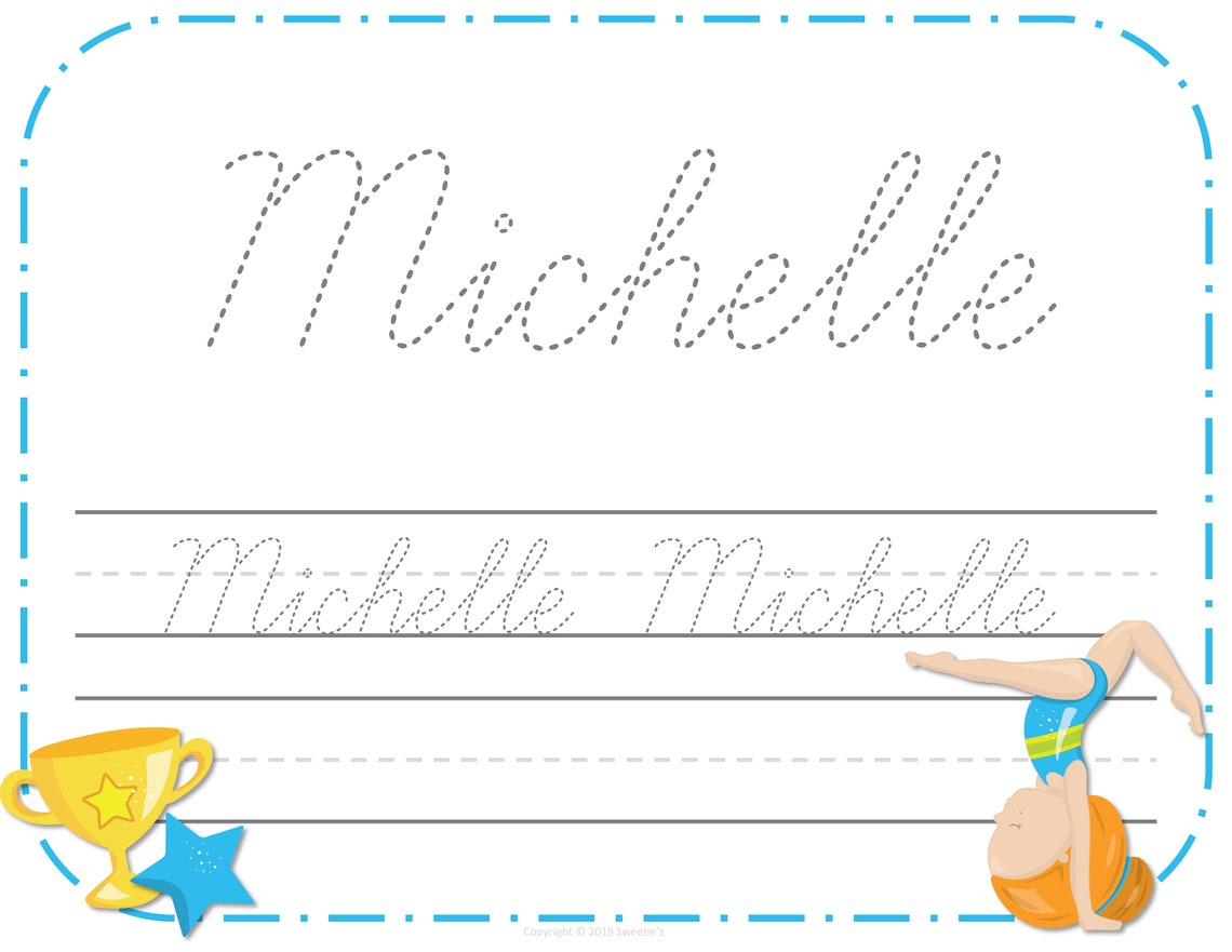 Name Tracing Handwriting Worksheet Personalized Name Writing - Etsy