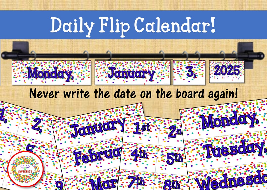 Classroom Calendar | Flip Calendar | Magnetic Curtain Rod Calendar ...