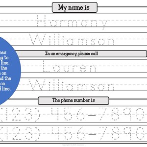 Name Tracing Worksheet. Custom Learn to Write Name Learn Phone Number ...