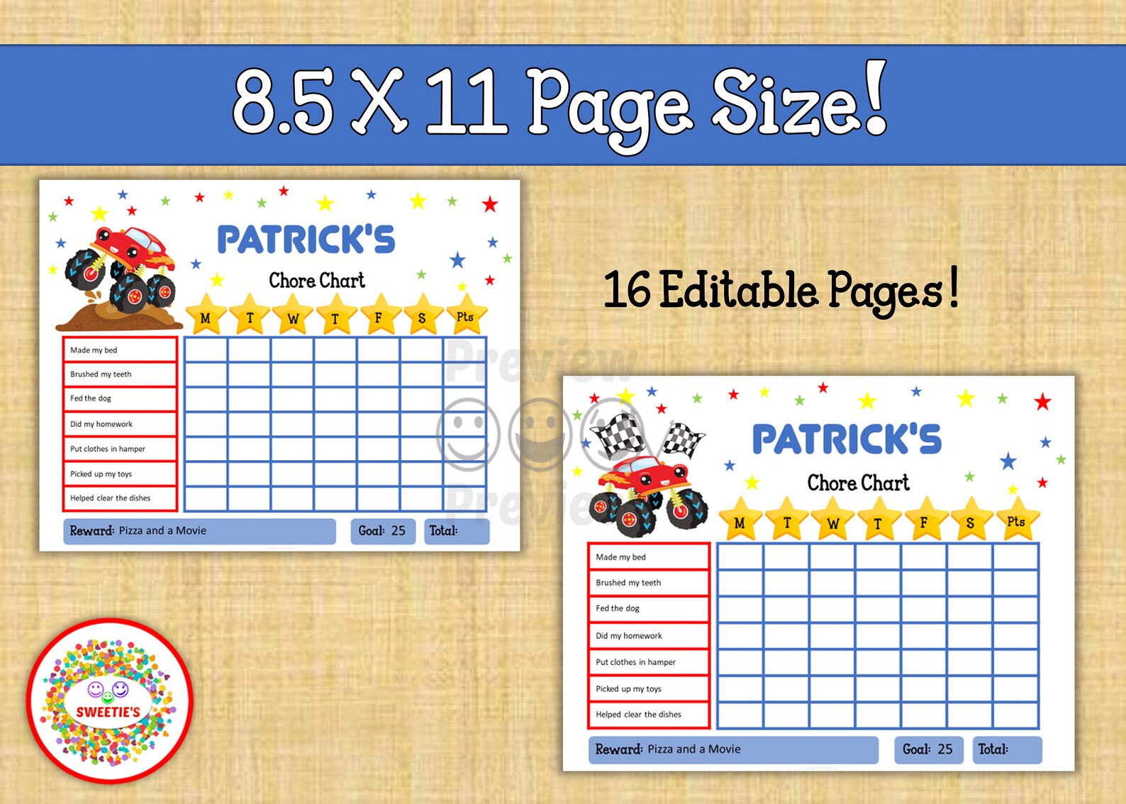 Kids Chore Charts, Childrens Chore Charts, Reward Charts ...