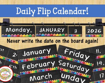 Classroom Flip Calendar - Etsy
