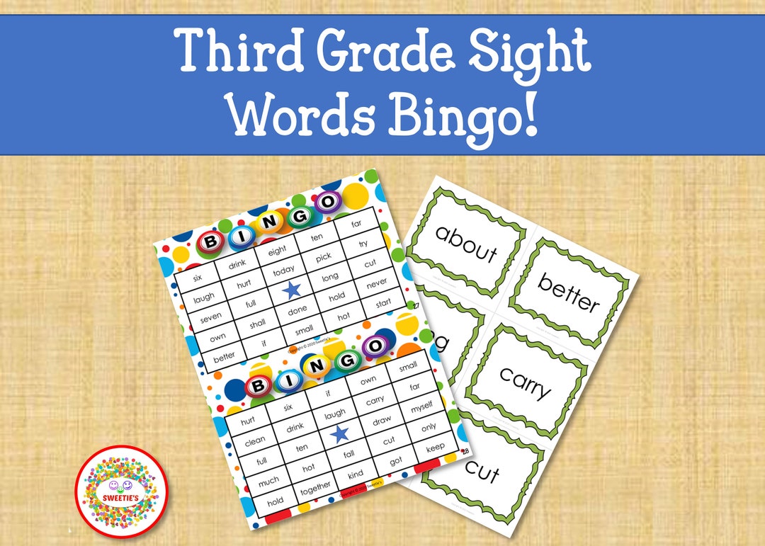 Sight Words Bingo, Third Grade Sight Words, Dolch Kindergarten Sight ...