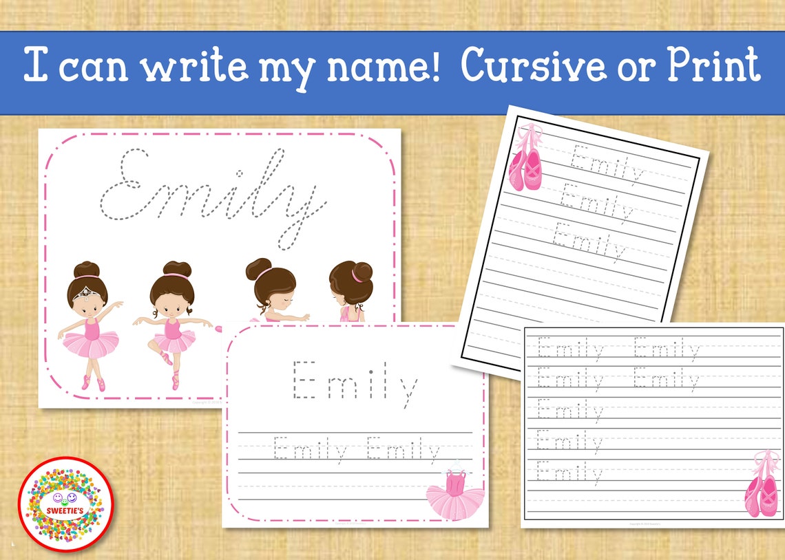 Custom Name Tracing Practice. Ballerina Ballet Custom Name Worksheet ...
