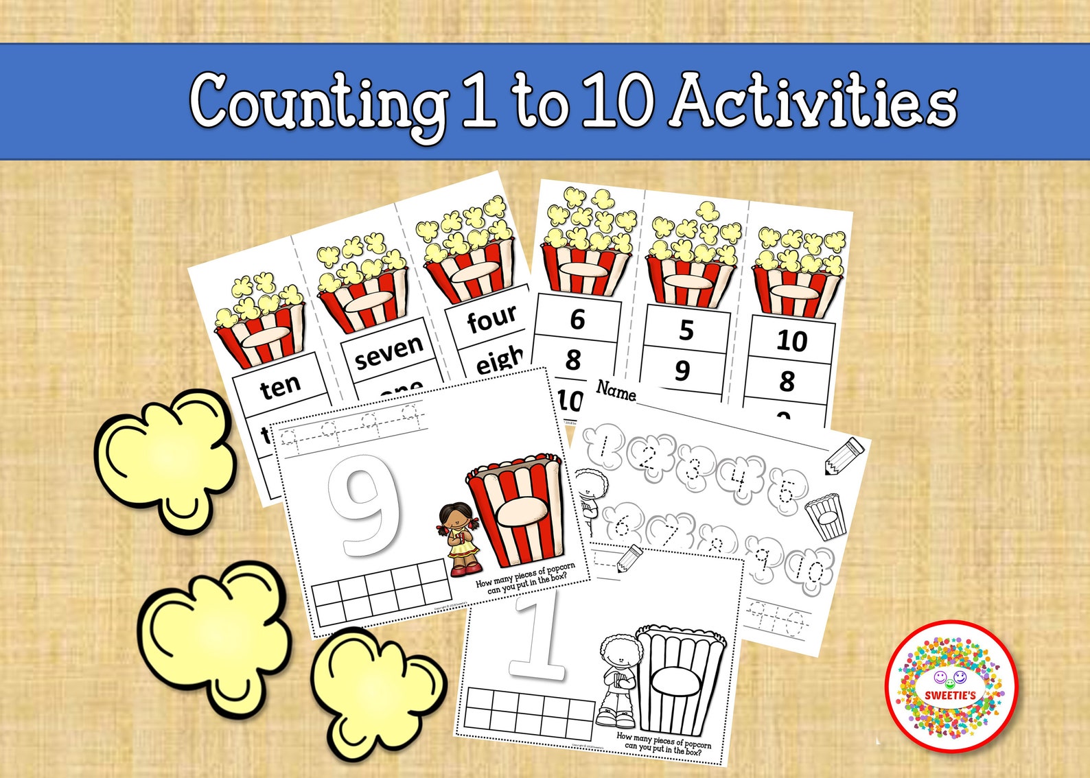 Numbers and Counting 1 to 10 Printable Activity. Preschool Math ...