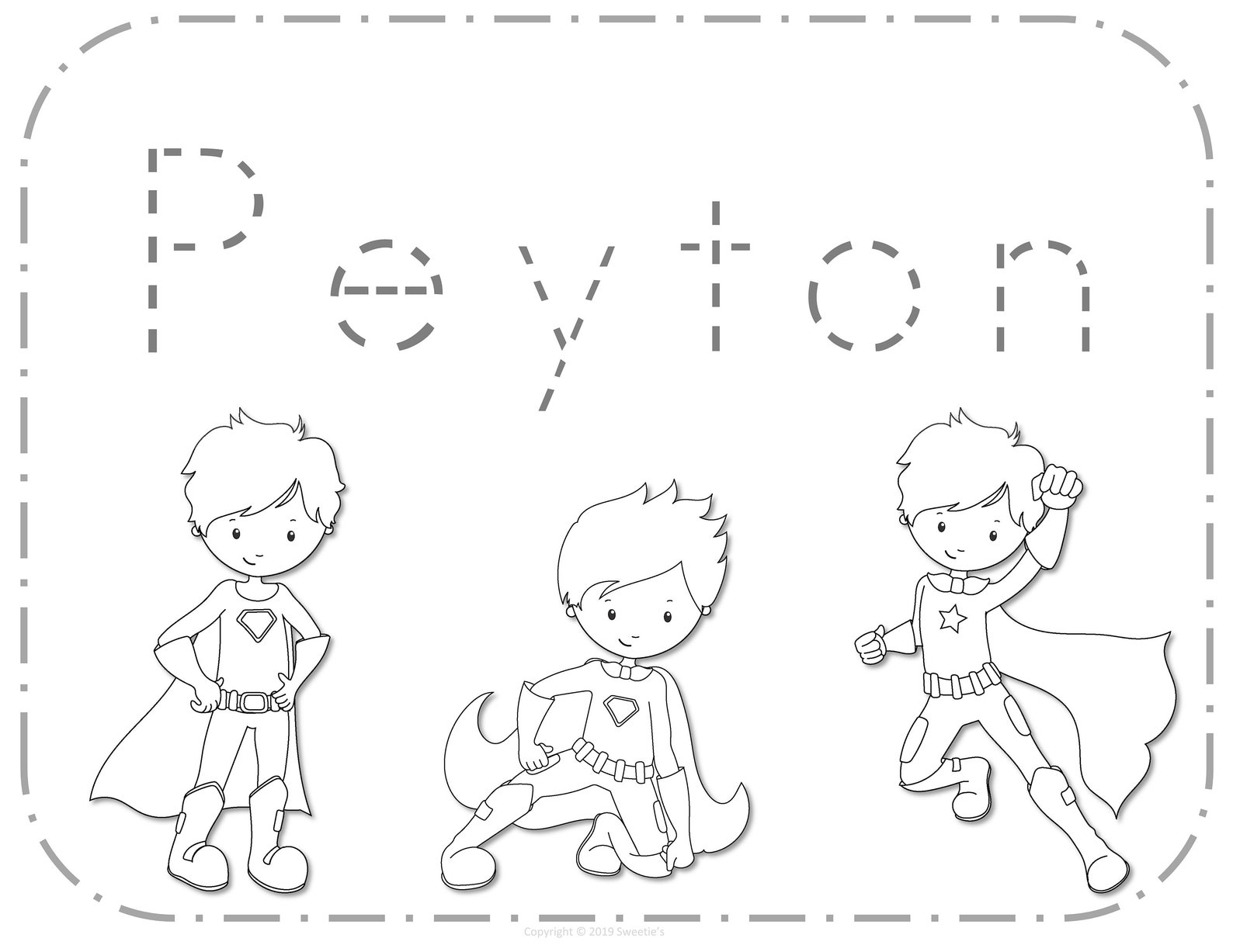 Custom Superhero Name Tracing Worksheet: Handwriting Practice (PDF) - Etsy