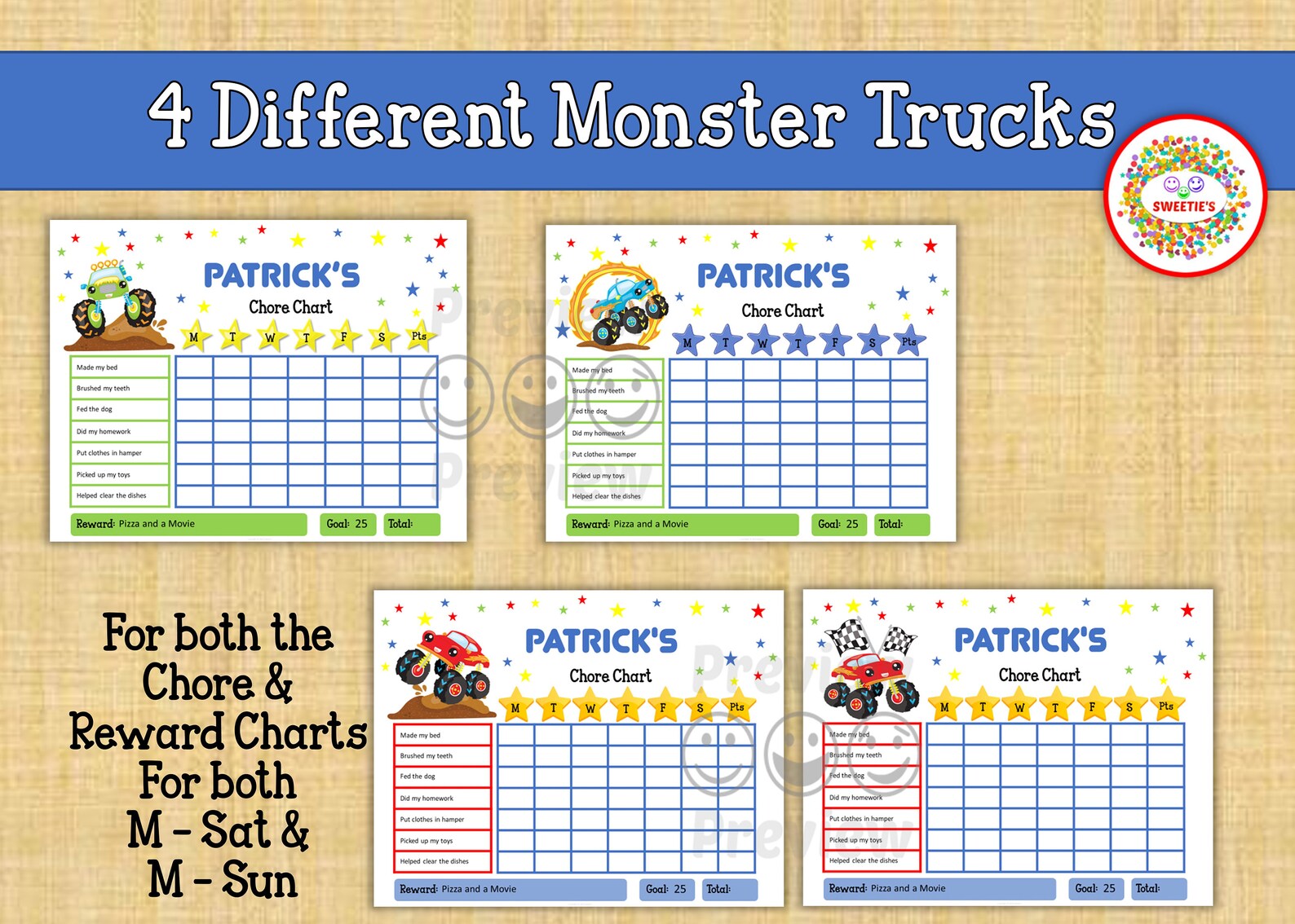 Kids Chore Charts, Childrens Chore Charts, Reward Charts ...