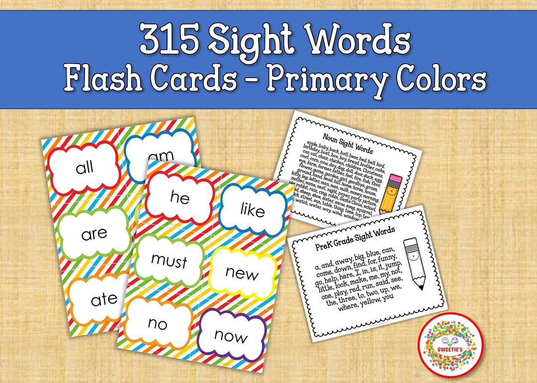 Sight Word Flash Cards, Dolch Sight Words, Flashcards Printables, Sight ...