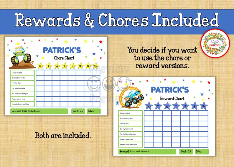 Kids Chore Charts, Childrens Chore Charts, Reward Charts ...