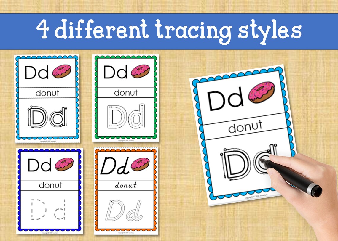 ABC Flash Cards Alphabet Flash Cards Alphabet Trace Cards | Etsy