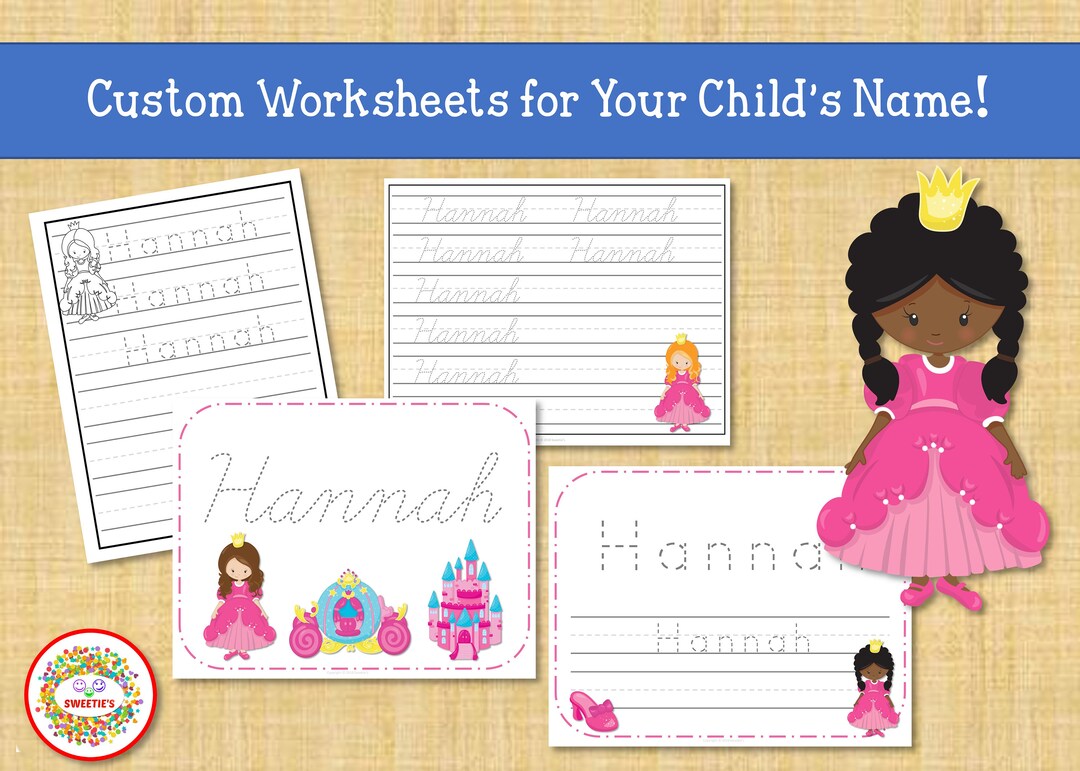 Custom Name Tracing Practice. Princess Custom Name Worksheet ...