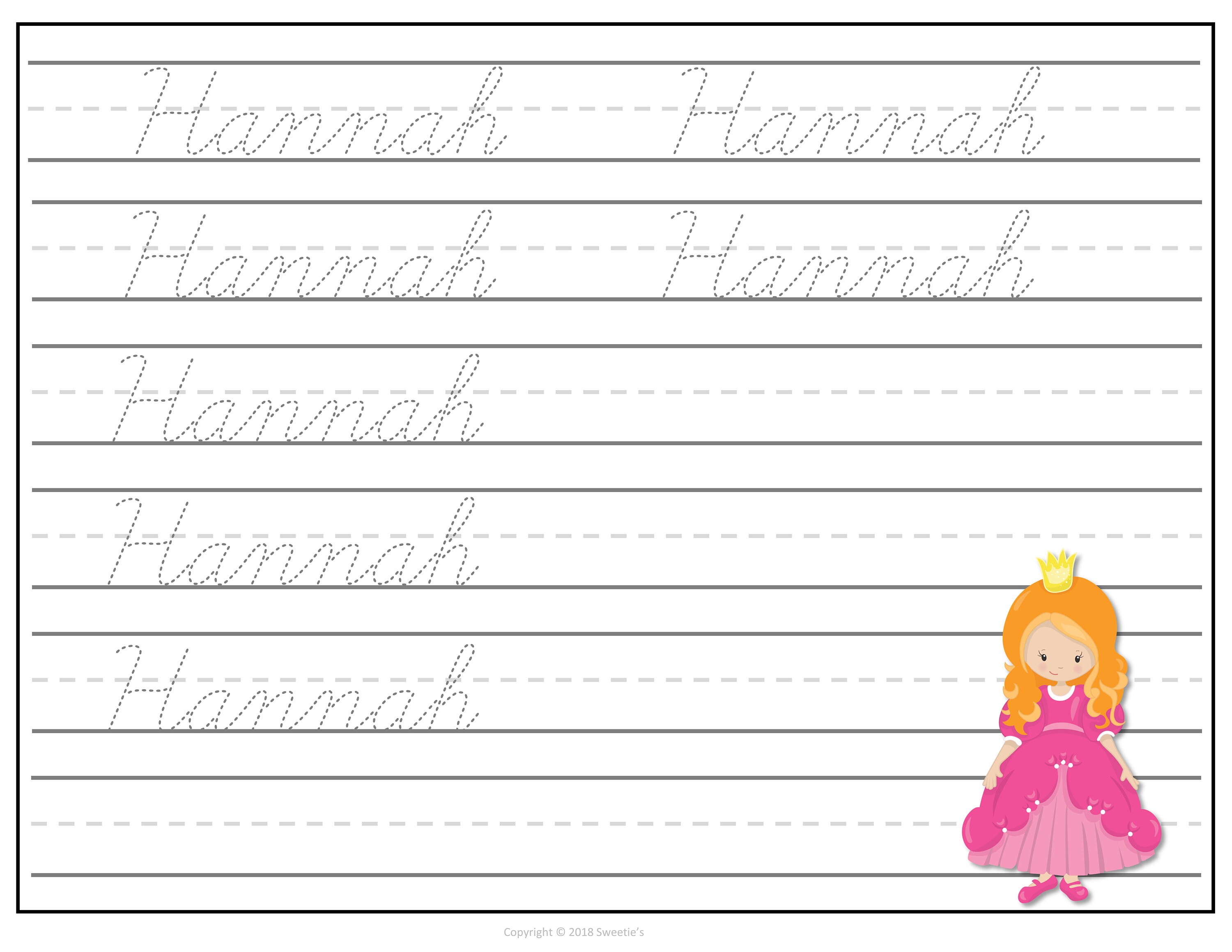Custom Name Tracing Practice. Princess Custom Name Worksheet ...