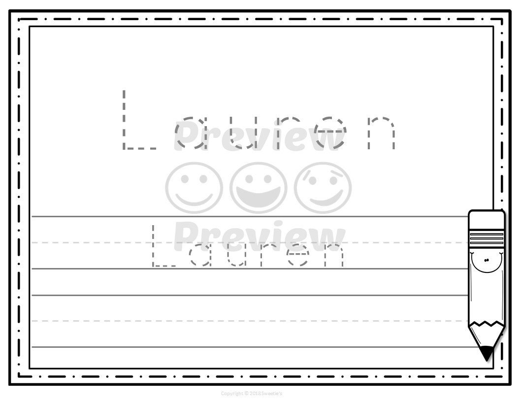 Name Tracing Worksheet Learn to Write Custom Name Worksheet Practice ...