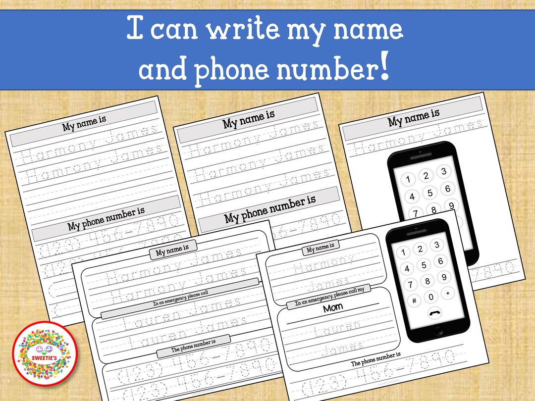 Name Tracing Worksheet. Custom Learn to Write Name Learn Phone Number ...