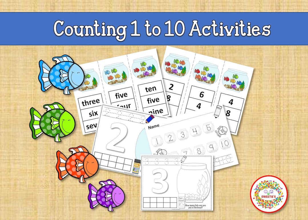 Numbers and Counting 1 to 10 Printable Activity. Preschool Math ...