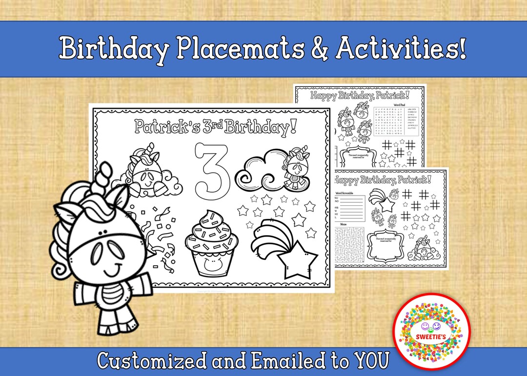 Personalized Unicorn, Custom Birthday Party Printable, Kid's Unicorn ...