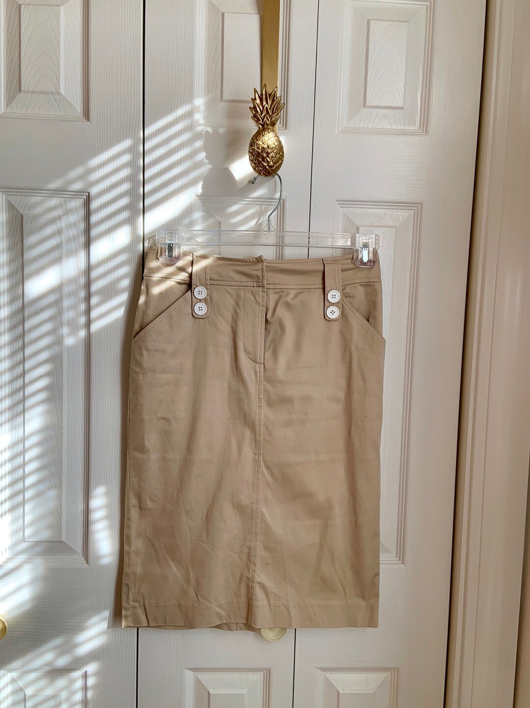 Vintage Tan Pencil Skirt Size Small/medium - Etsy