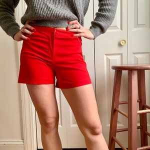 Work Order Vintage High Waisted Red Shorts Size 4 - Etsy