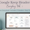 Google Keep Headers, Minimalist Design, Cute Fonts, Black and White - Etsy