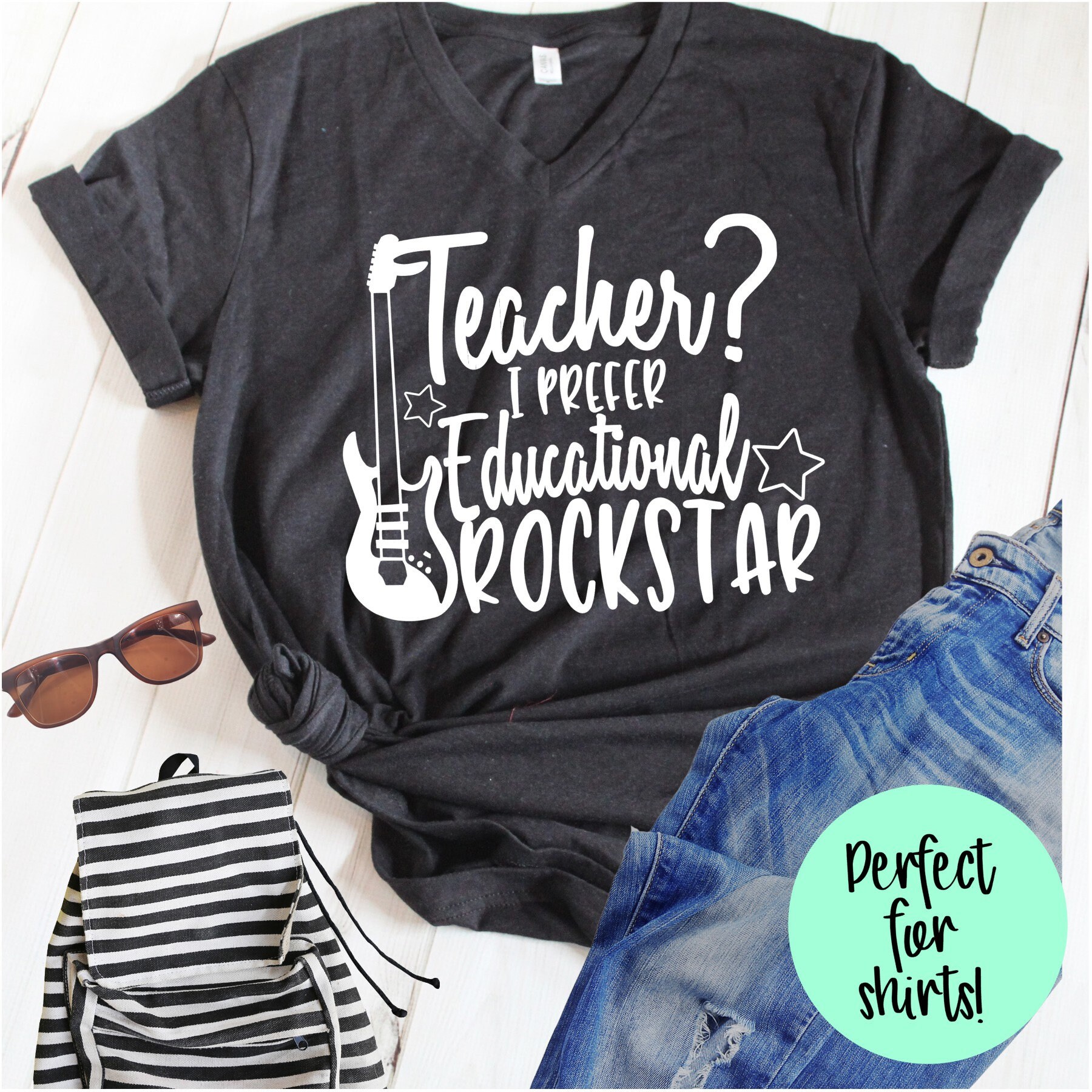 Educational Rockstar SVG Files for Silhouette Teacher Shirt | Etsy