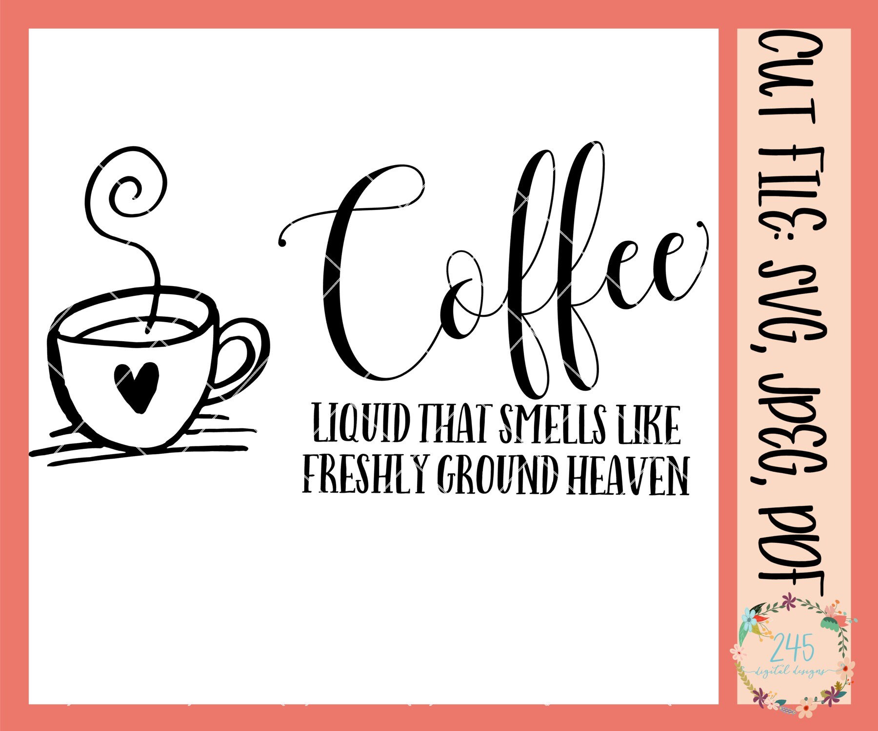 Coffee Sign SVG Coffee Svg Files Coffe Cup Svg Coffee Cut | Etsy