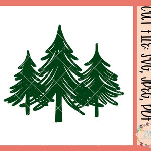 Cute Christmas Tree SVG Files, Christmas Svg Pine Trees SVG Handdrawn ...