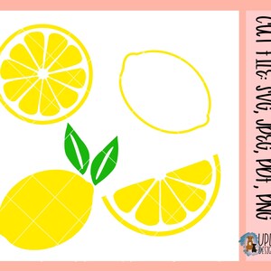 Lemon SVG Bundle, Lemon Slice Svg, Lemon Digital Download, Lemon Cipart, Lemon Cut File Vector ...
