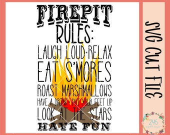 Fire Pit Rules Sign - Etsy