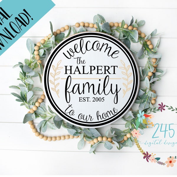Round Welcome Sign - Etsy