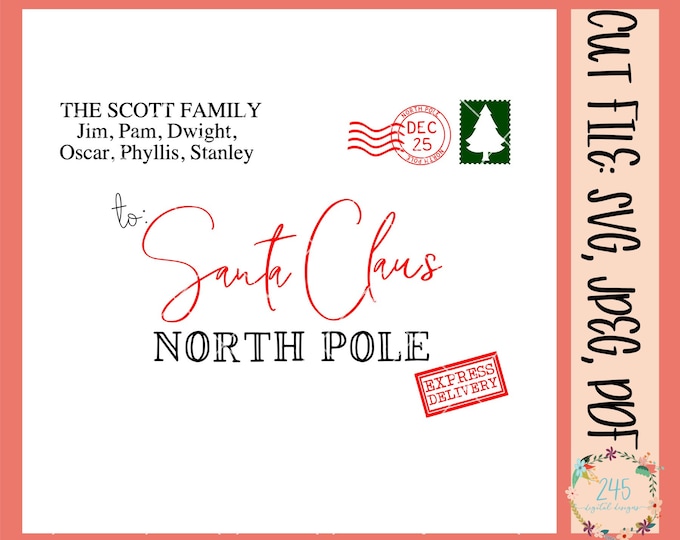 Santa Claus the North Pole SVG Cut File, Santa Letter SVG for Cricut ...
