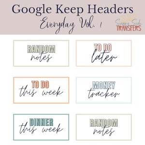 Everyday Google Keep Header Digital File | Cute Google Keep Template ...