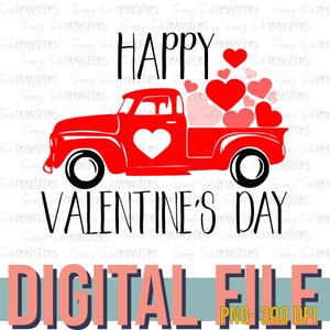 Red Truck Valentine SVG, Vintage Truck Valentine Cut File Happy ...