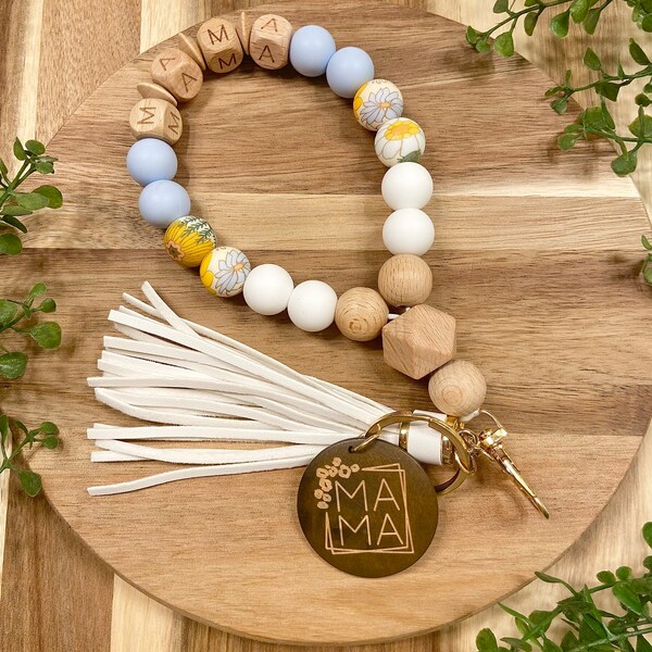 Mama Beaded Keychain - Etsy