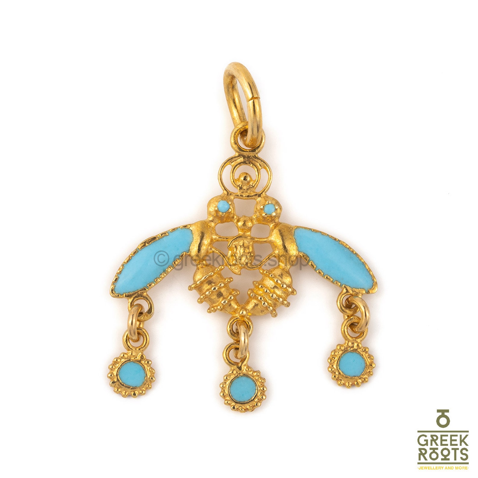 Greek Minoan Bees Gold Pendant Ancient Greek Jewelry Bees - Etsy