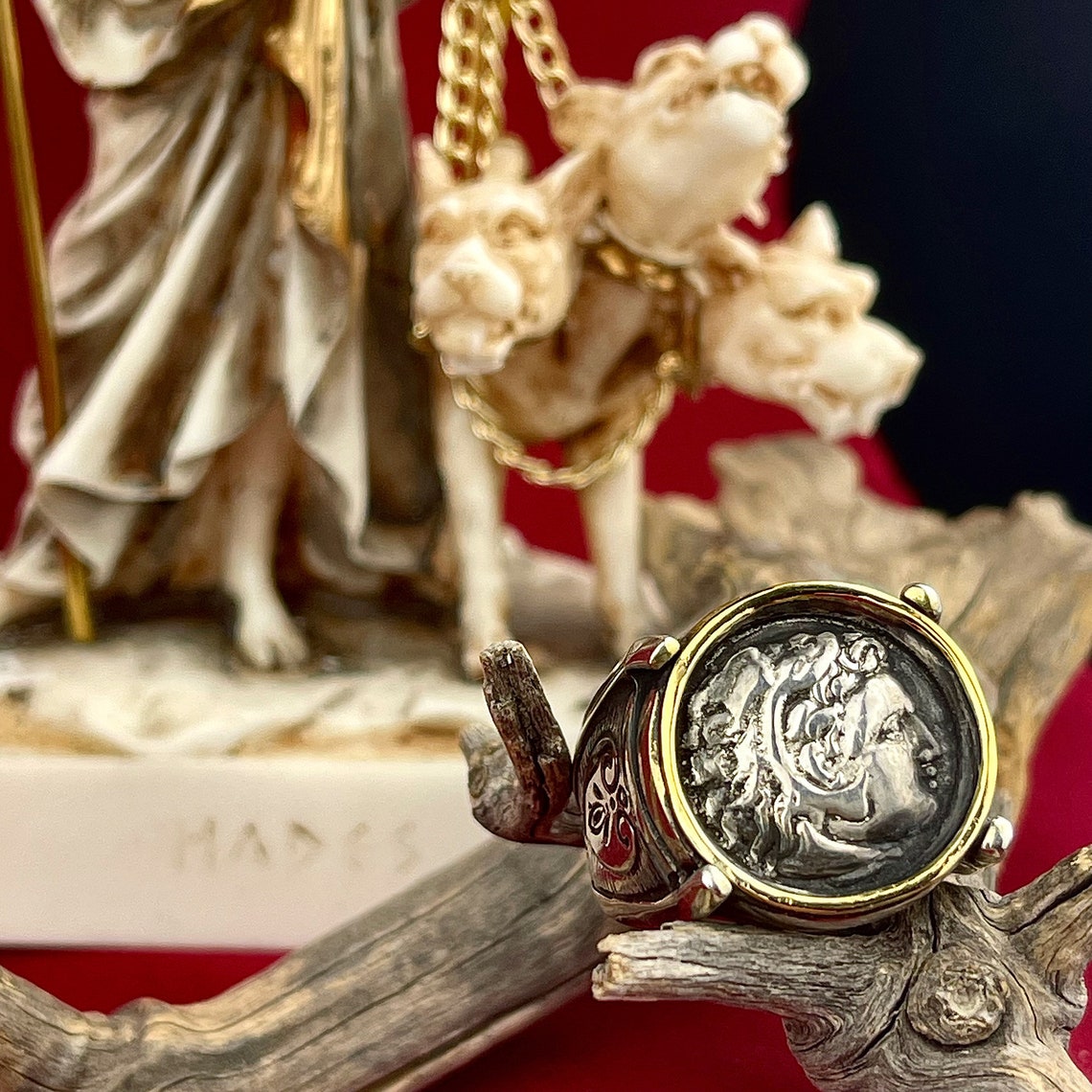 Heracles Knot Ring 14K Gold – Hercules Ring, Greek Coin Gold Ring ...