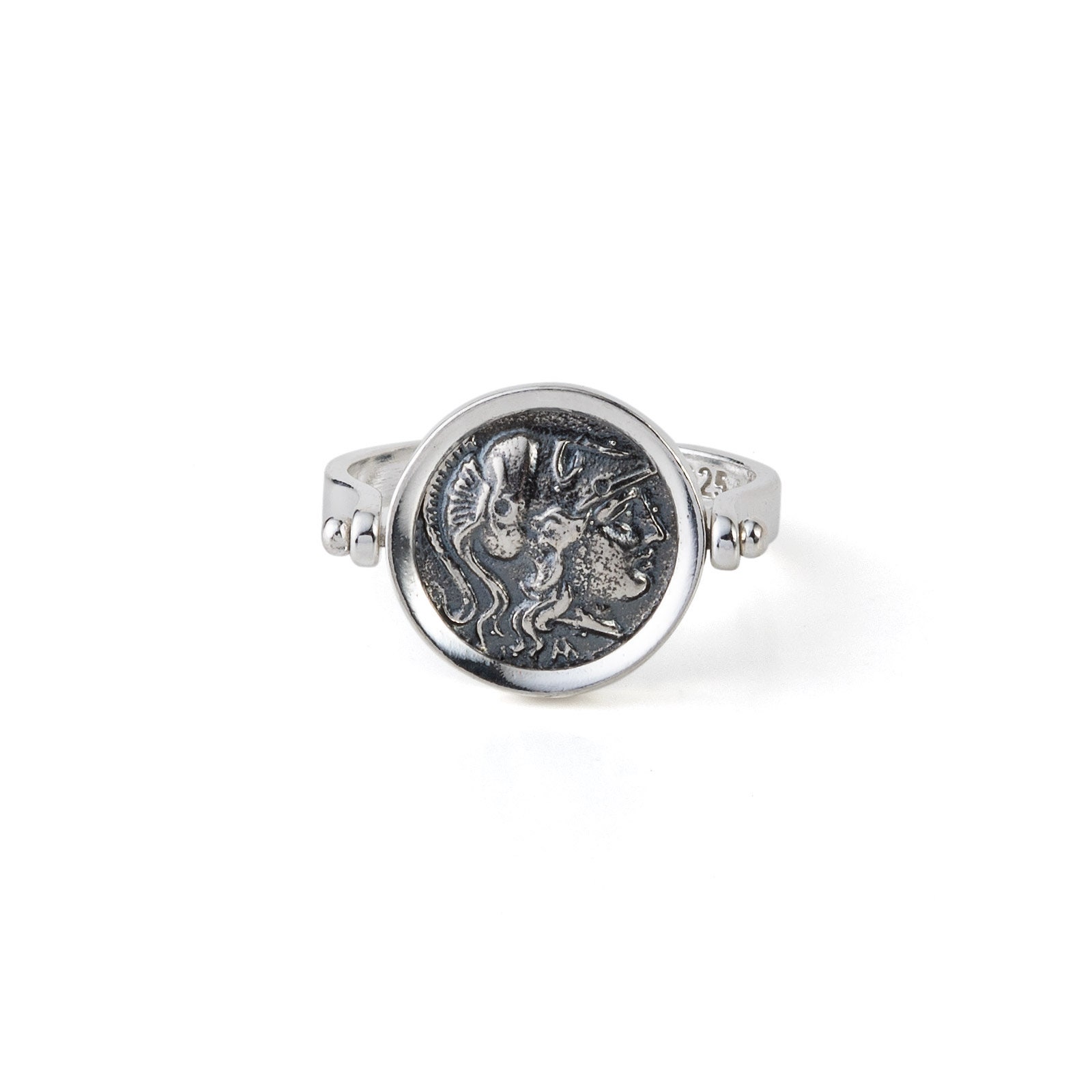 Athena Coin Ring, Flip Coin Ring, Greek Goddess, Handmade Silver Ring ...
