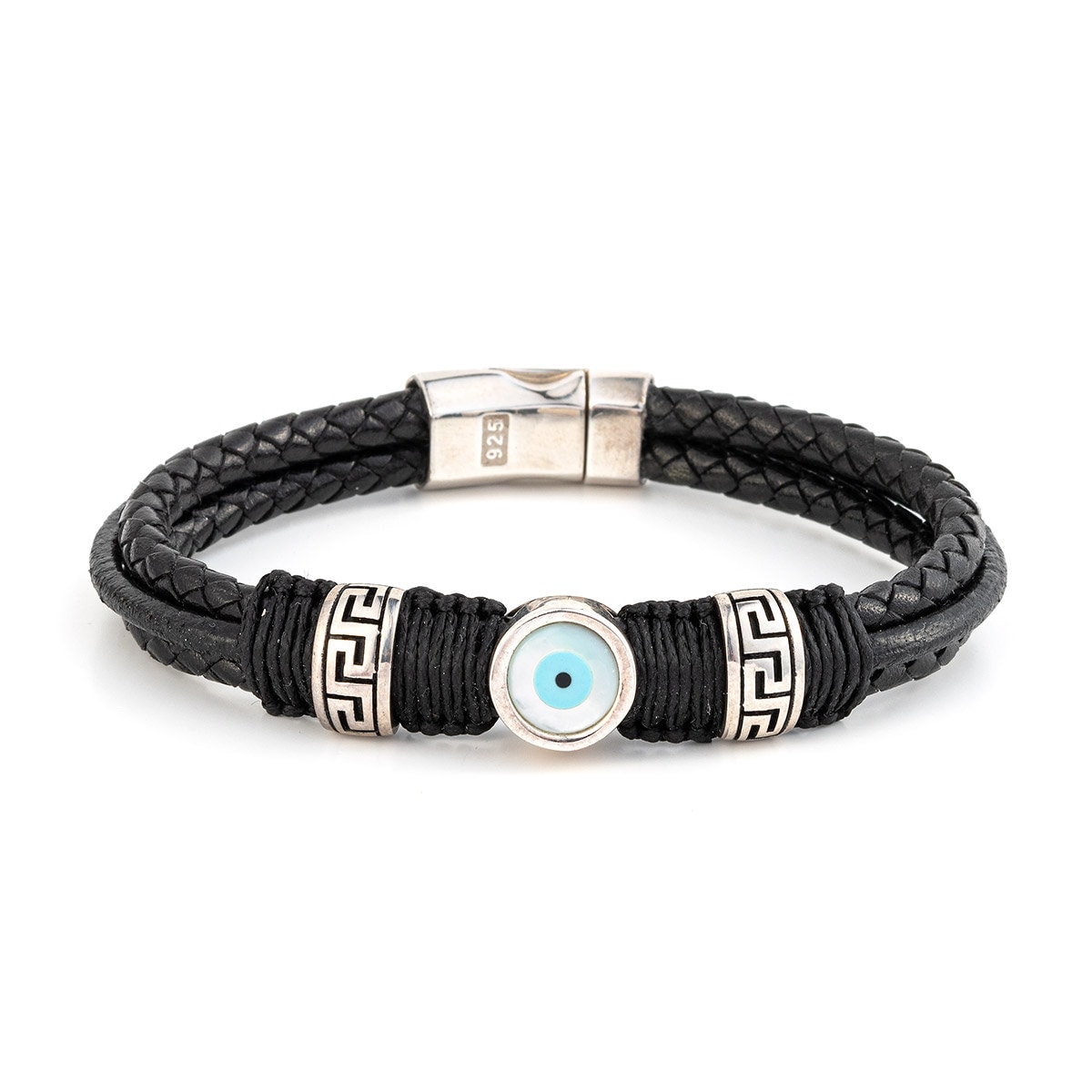 Evil Eye Leather Bracelet Genuine Leather Bracelet Lucky Eye Bracelet Braided Genuine Leather Bracelet Greek Jewelry Mens Bracelet Etsy