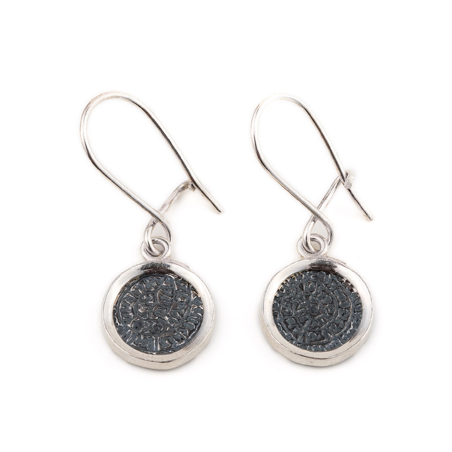Phaistos Disc Dangle Earrings Silver Phaistos Disc Silver Coin - Etsy