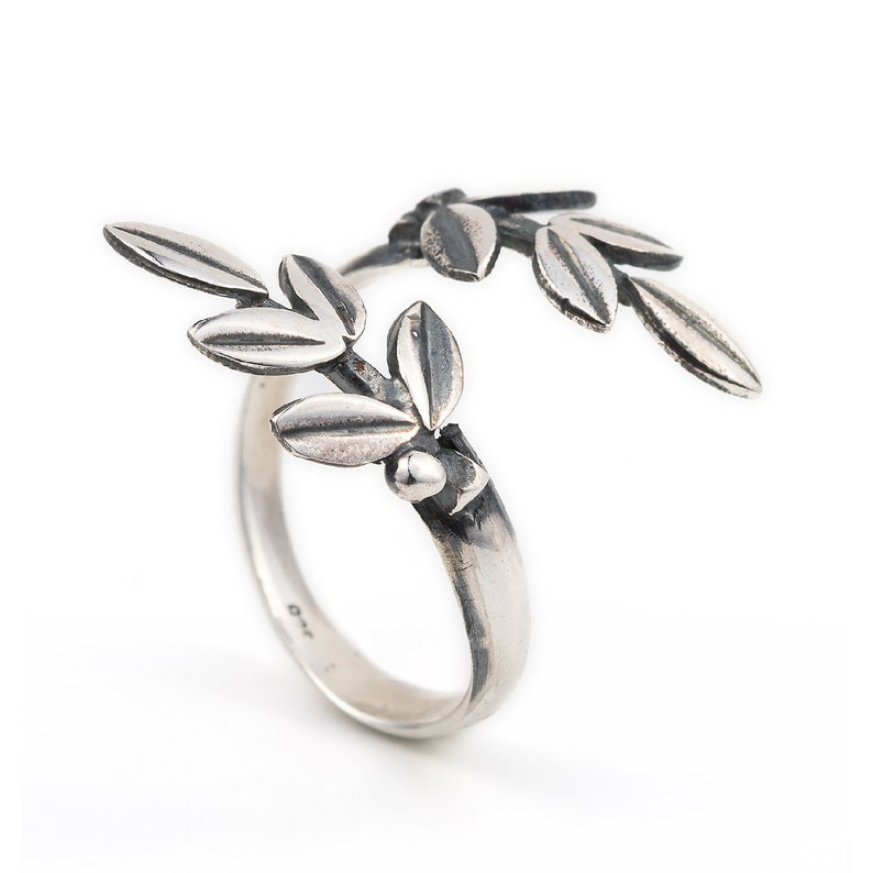 Olive Leaf Ring in Sterling Silver Leaf Ring Olive Branch - Etsy
