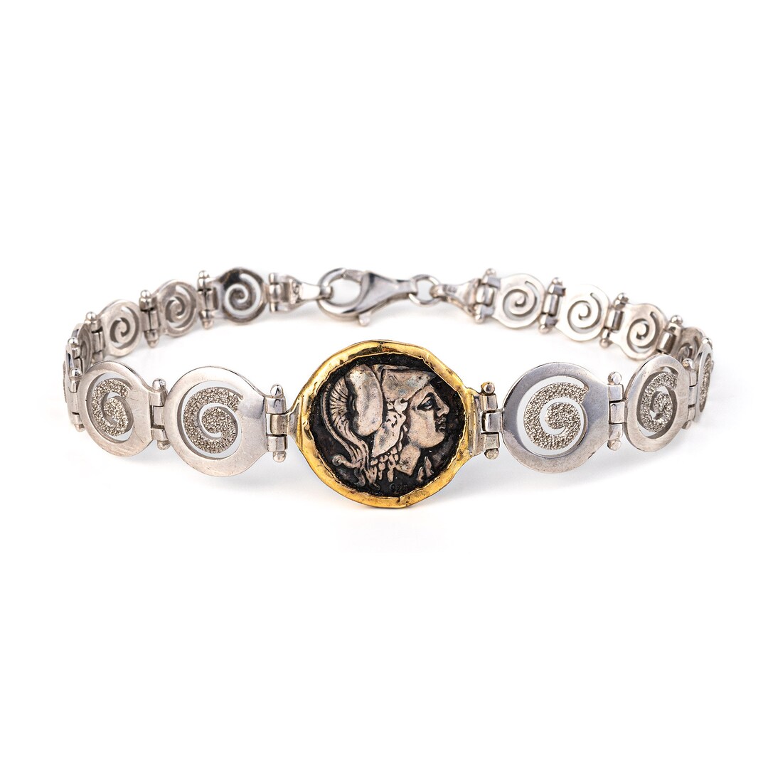 Athena Gold Link Bracelet, Athena Bracelet, Greek Goddess, Pegasus ...