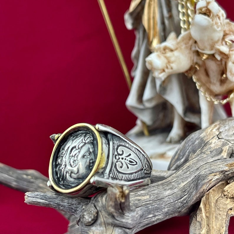 Heracles Knot Ring 14K Gold – Hercules Ring, Greek Coin Gold Ring ...