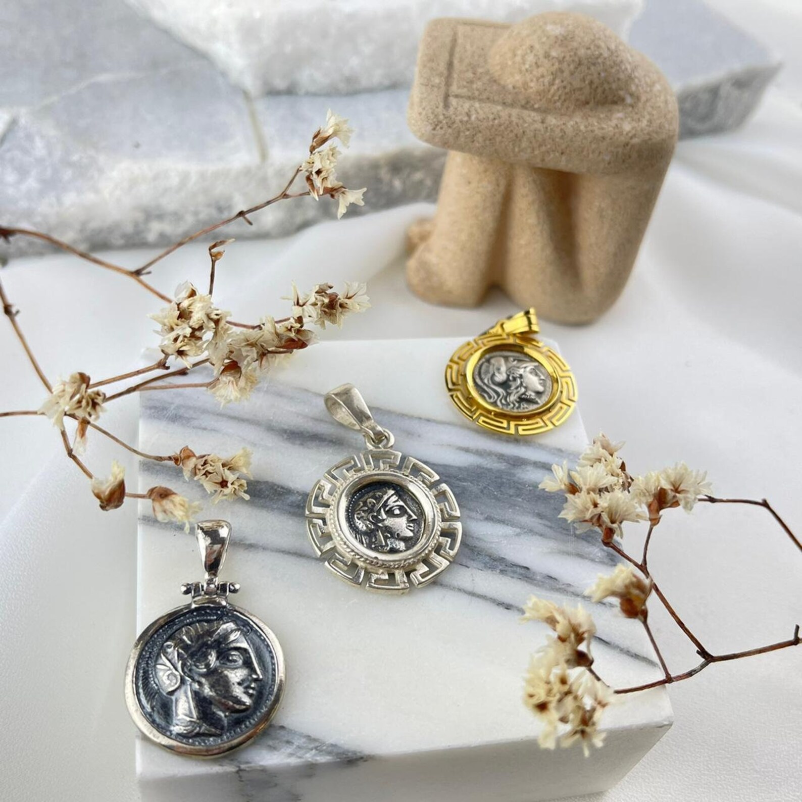 Greek Goddess Pendant Athena Coin Pendant Athena Silver - Etsy
