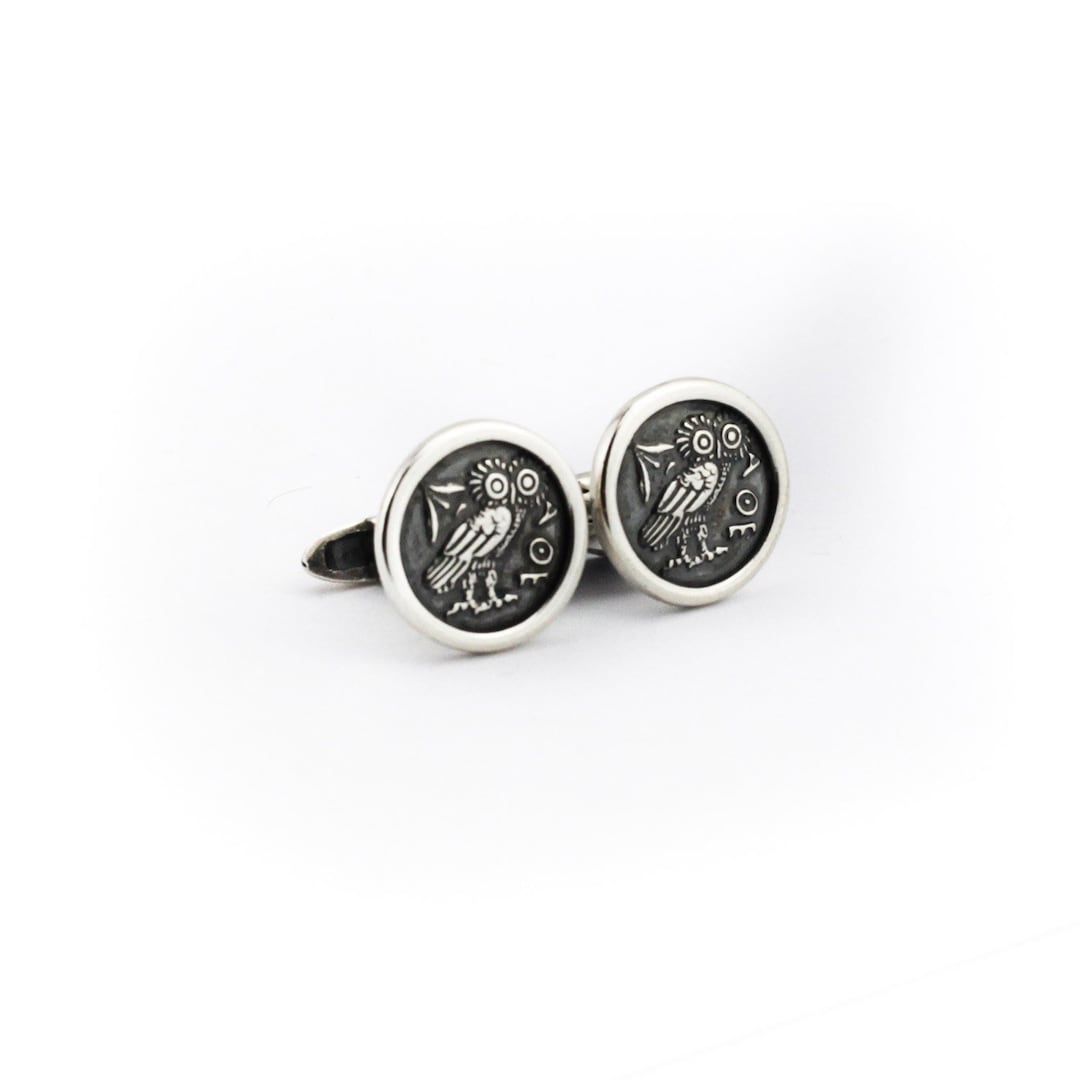 Wisdom Owl Cufflinks Ancient Greek Jewelry, Ancient Greek Coin ...