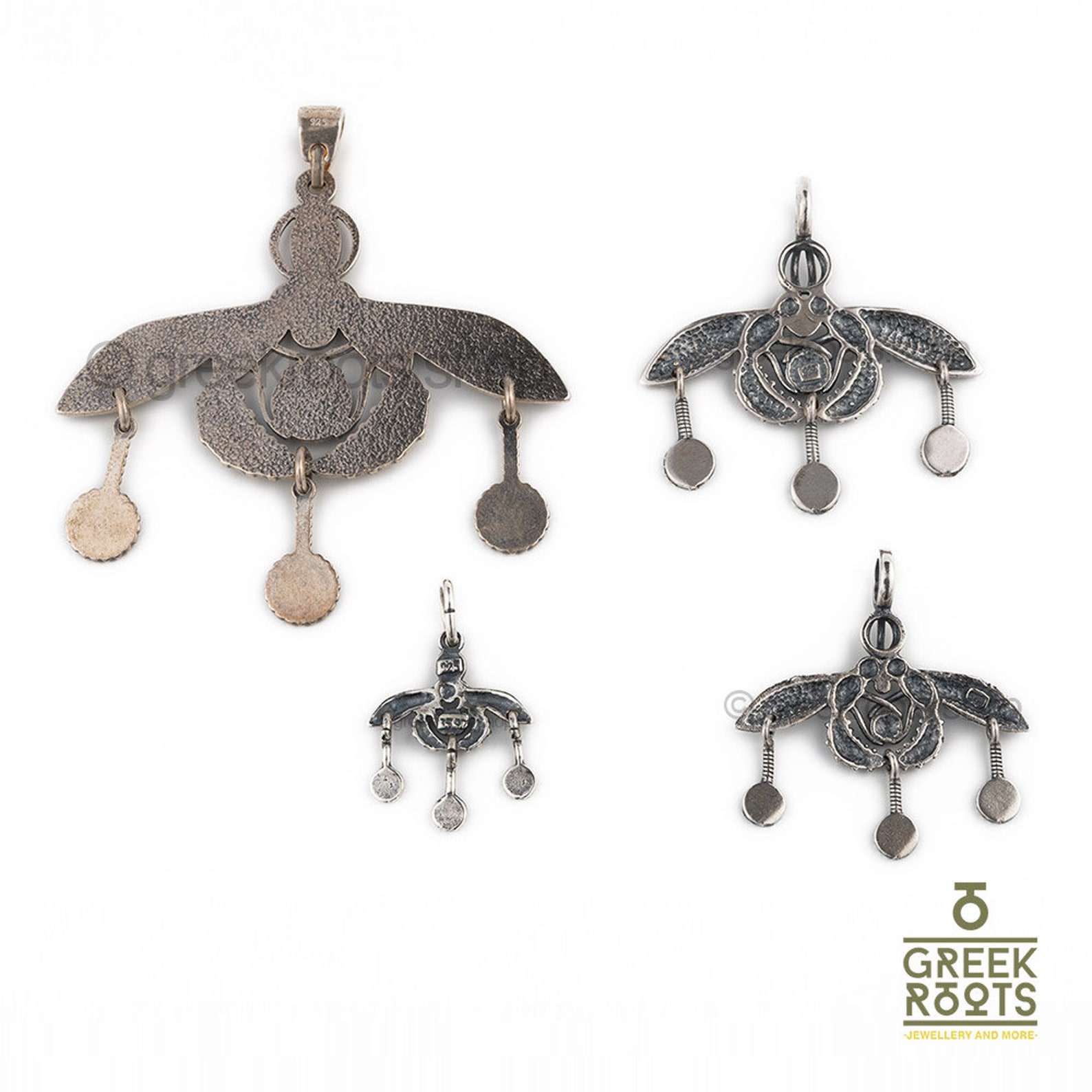 Minoan Bee Silver Pendant, Greek Jewelry, Ancient Greek Bee Pendant ...